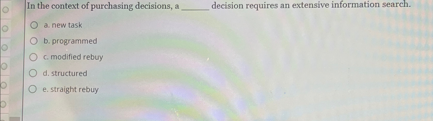 Solved In the context of purchasing decisions, a decision | Chegg.com