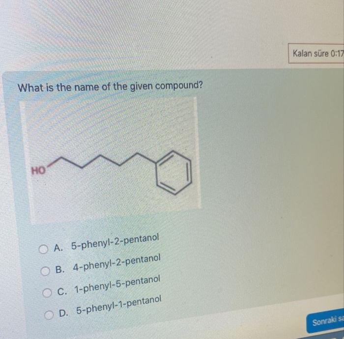 Solved What is the name of the given compound? HO OA. | Chegg.com