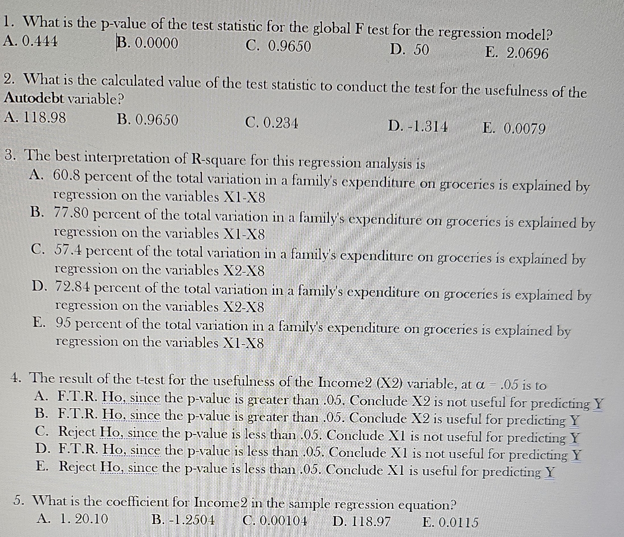 Solved SUMMARY OUTPUTRegression Statistics\table[[Multiple | Chegg.com