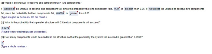 Solved (a) Would it be unusual to observe one component | Chegg.com