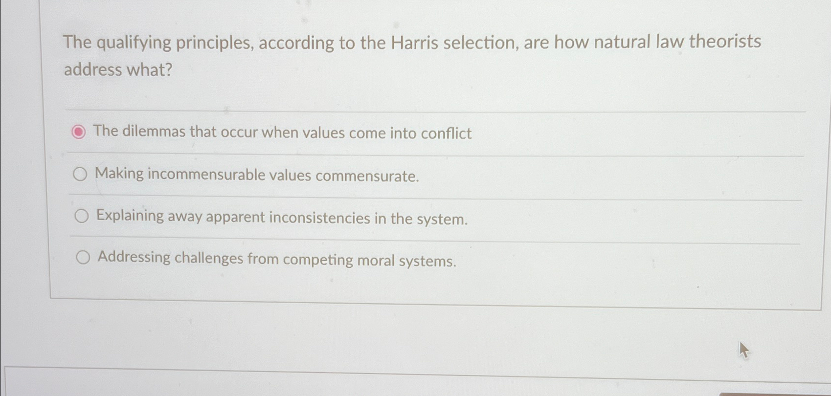 Solved The qualifying principles, according to the Harris | Chegg.com