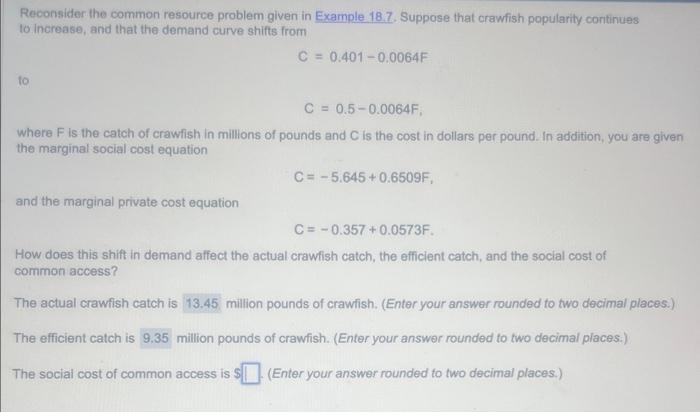 Solved Reconsider the common resource problem given in | Chegg.com
