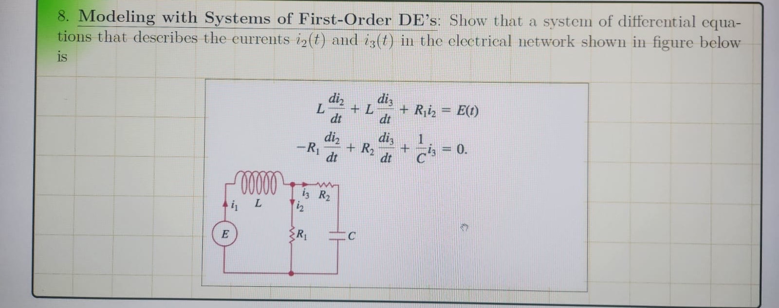 Solved Modeling with Systems of First-Order DE's: Show that | Chegg.com