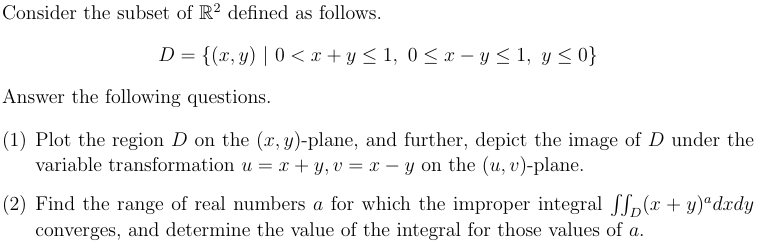 Solved Consider the subset of R2 ﻿defined as | Chegg.com