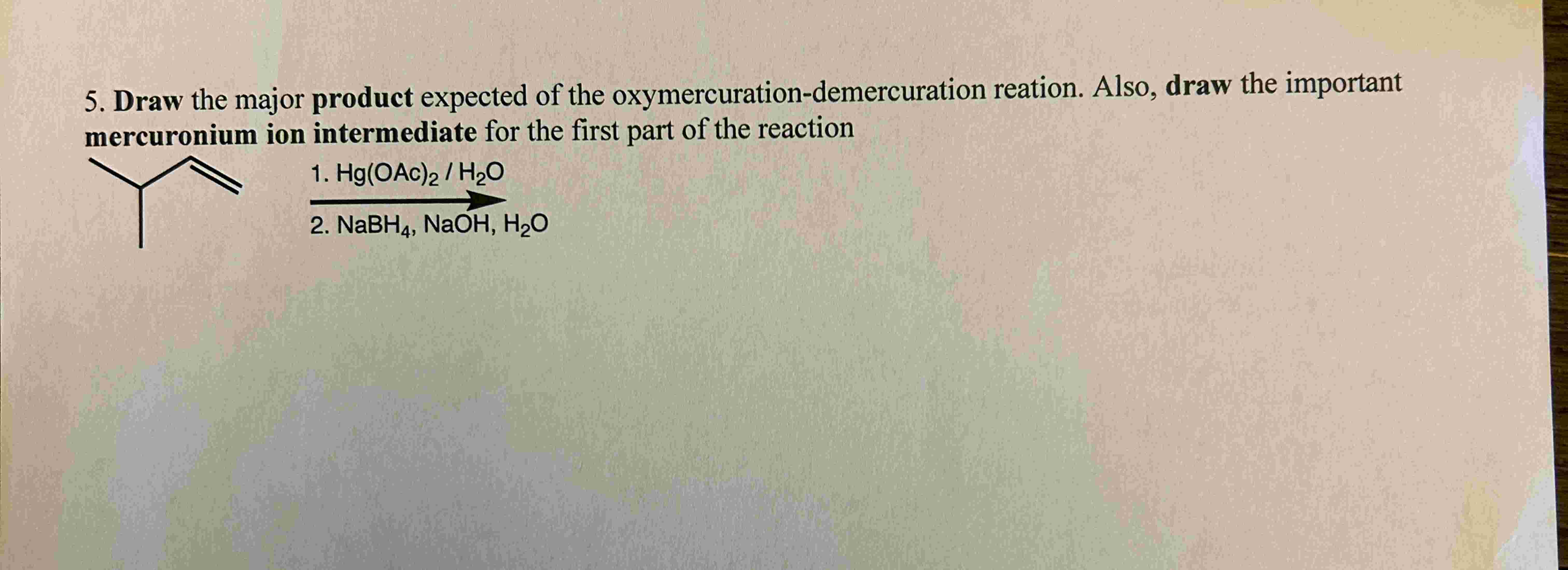 Solved Draw the major product expected of the | Chegg.com