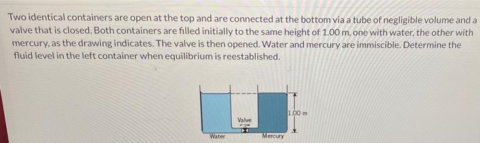Solved Two identical containers are open at the top and are | Chegg.com