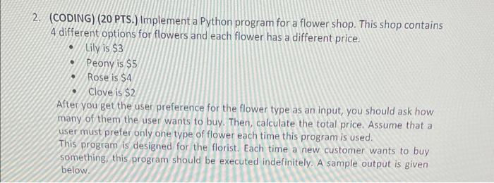Solved Coding 20 Pts Implement A Python Program For A