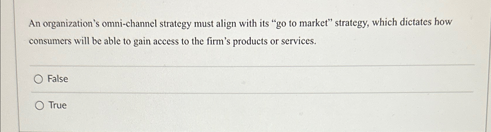 Solved An organization's omni-channel strategy must align | Chegg.com