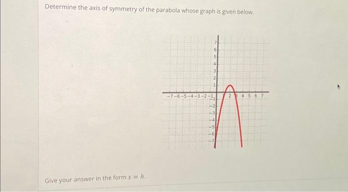 Solved Determine the axis of symmetry of the parabola whose | Chegg.com