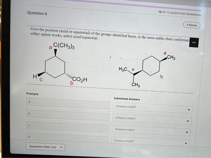 Solved Give the position (axial or equatorial) of the groups | Chegg.com