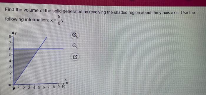 [Solved]: Find the volume of the solid generated by revolvi