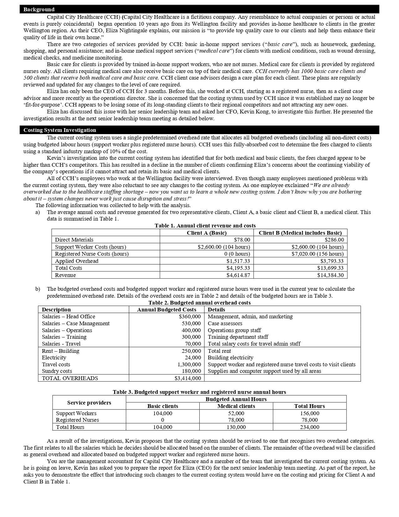 Solved RequiredWrite the report to the CEO, Eliza | Chegg.com