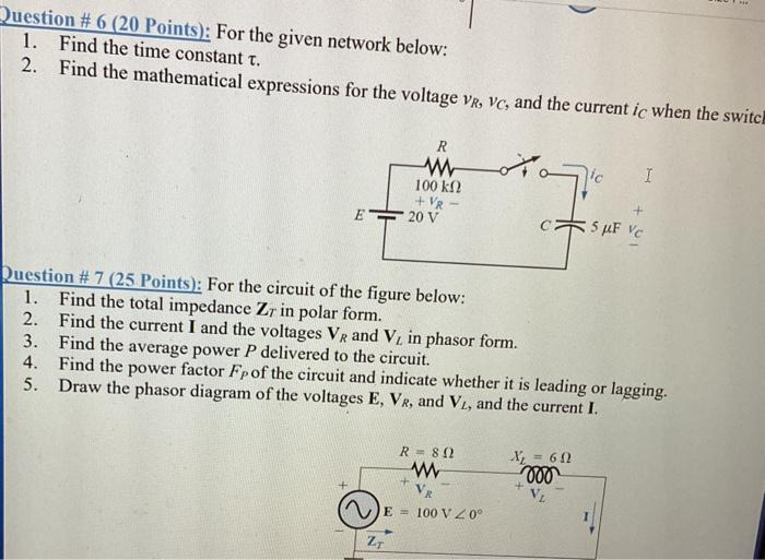 Solved Question # 6 (20 Points): For the given network | Chegg.com Solved Question # 6 (20 Points): For the given network | Chegg.com