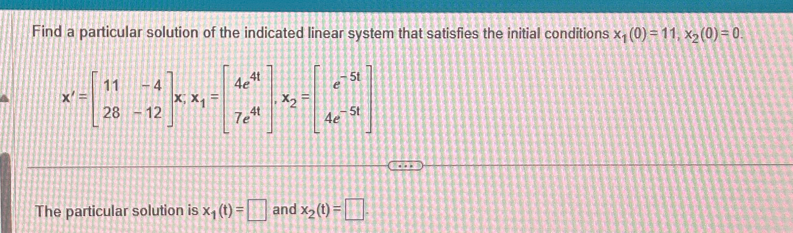 Solved Find a particular solution of the indicated linear | Chegg.com