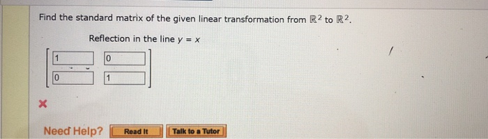 Solved Find the standard matrix of the given linear | Chegg.com
