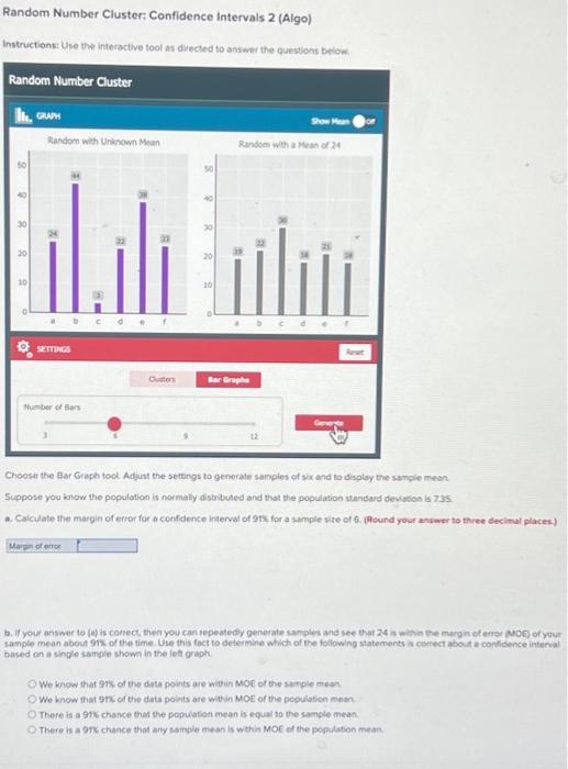 Solved Random Number Cluster: Confidence Intervals 2 (Algo) | Chegg.com