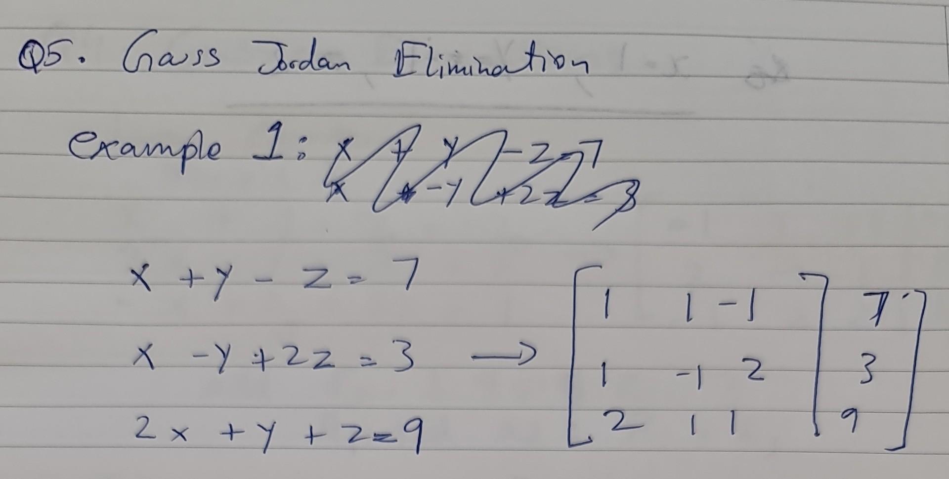 Solved solve the following linear equations using gauss | Chegg.com