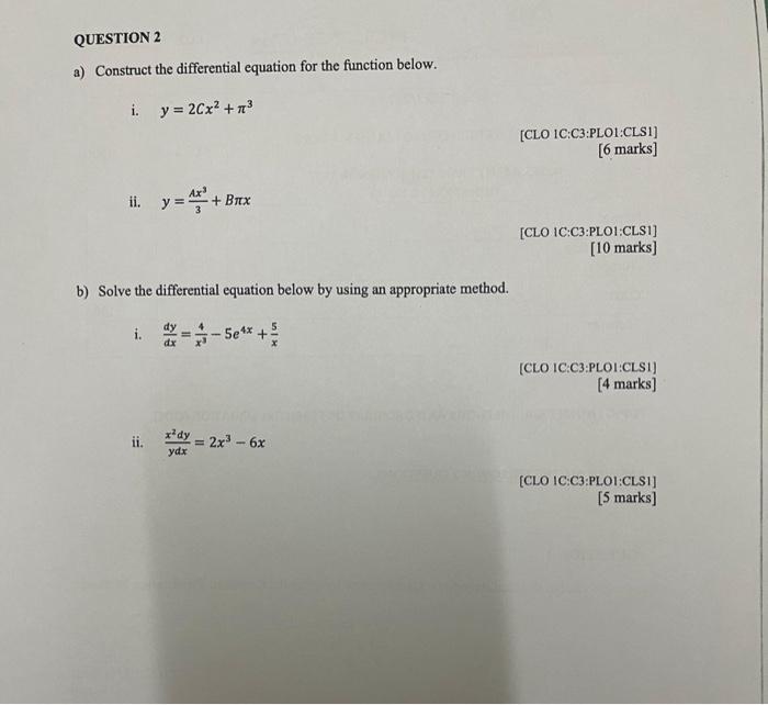 Solved a) Construct the differential equation for the | Chegg.com