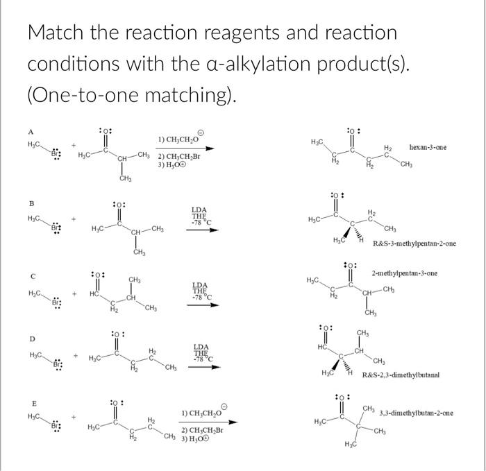Solved Match the reaction reagents and reaction conditions | Chegg.com