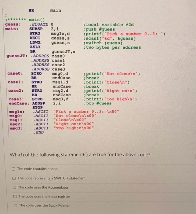 Solved Which of the following statement(s) are true for the | Chegg.com