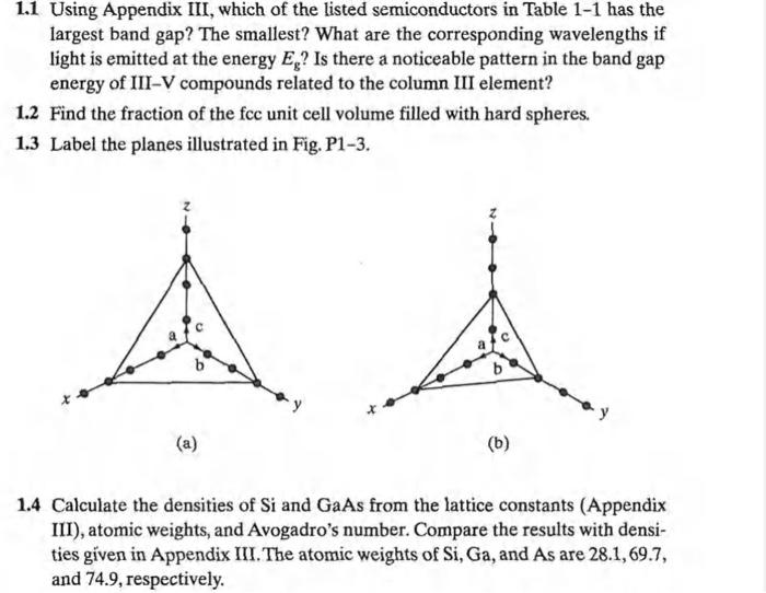 Solved 1.1 Using Appendix III, which of the listed | Chegg.com