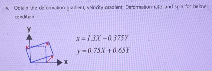 Solved Obtain the deformation gradient, velocity gradient, | Chegg.com