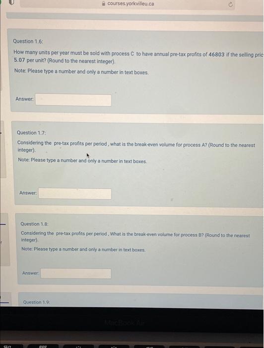 Solved Question 1.1: Three production processes - A, B, and | Chegg.com