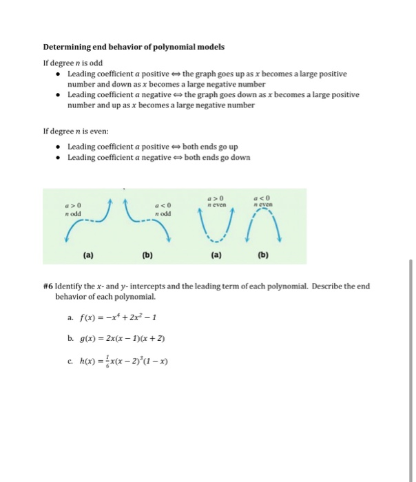 Solved Determining end behavior of polynomial models If | Chegg.com
