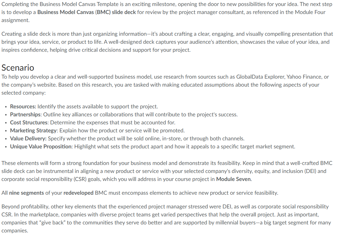 Solved Completing the Business Model Canvas Template is an | Chegg.com