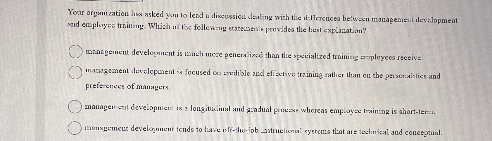 Solved Your organization has asked you to lead a discussion | Chegg.com