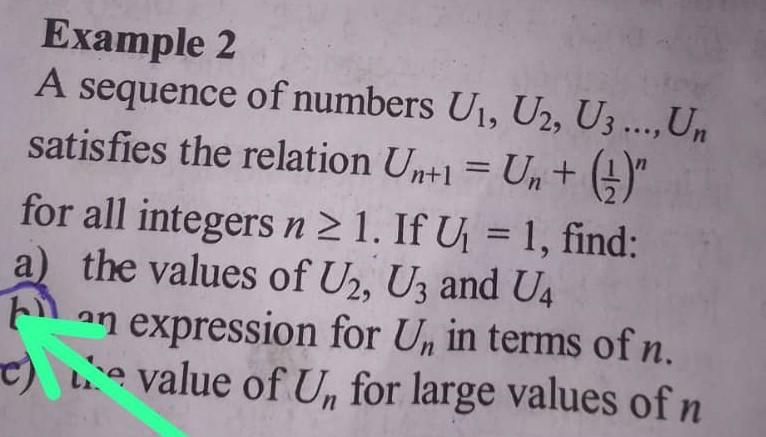 Solved A sequence of numbers U1,U2,U3…,Un satisfies the | Chegg.com