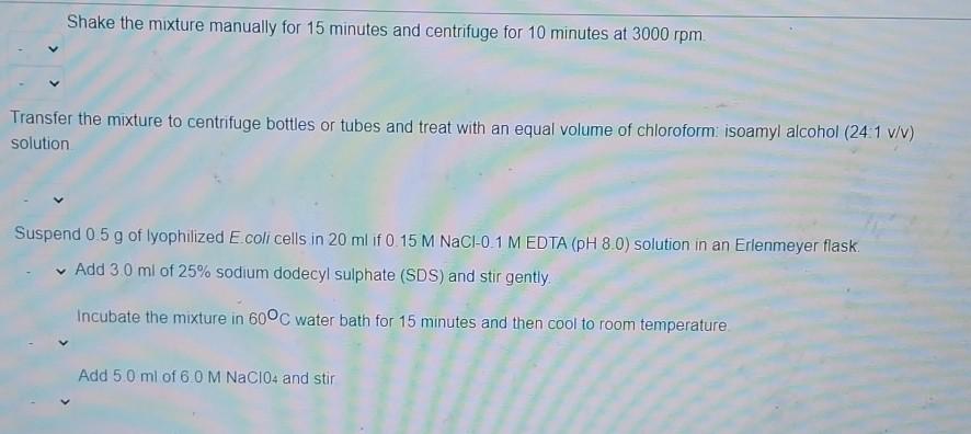 Solved Reorder the following Bacterial DNA isolation steps | Chegg.com