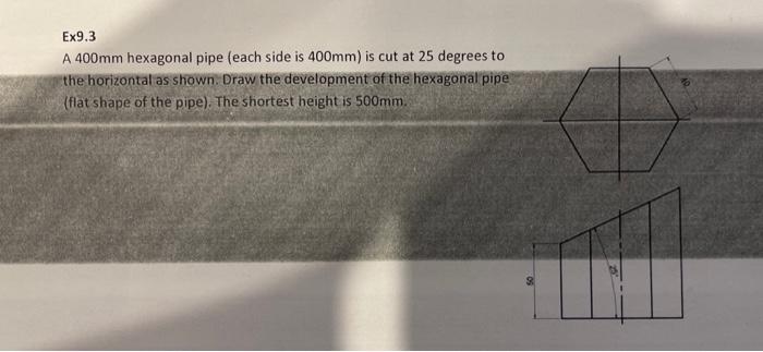 Solved Ex9.3 A 400mm hexagonal pipe (each side is 400mm) is | Chegg.com