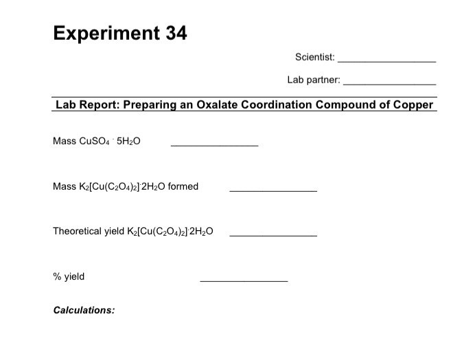 Solved given k2C2O4•H2O = 3.12g CuSo4•5H2O = 2.0g | Chegg.com