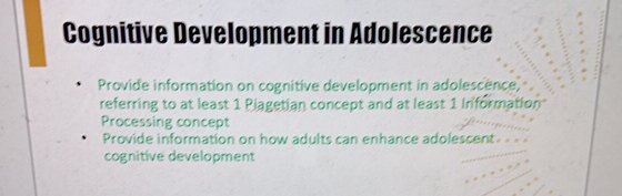 Solved Cognitive Development in AdolescenceProvide | Chegg.com