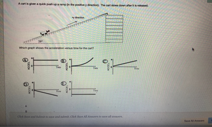 Solved A cart is given a quick push up a ramp (in the | Chegg.com
