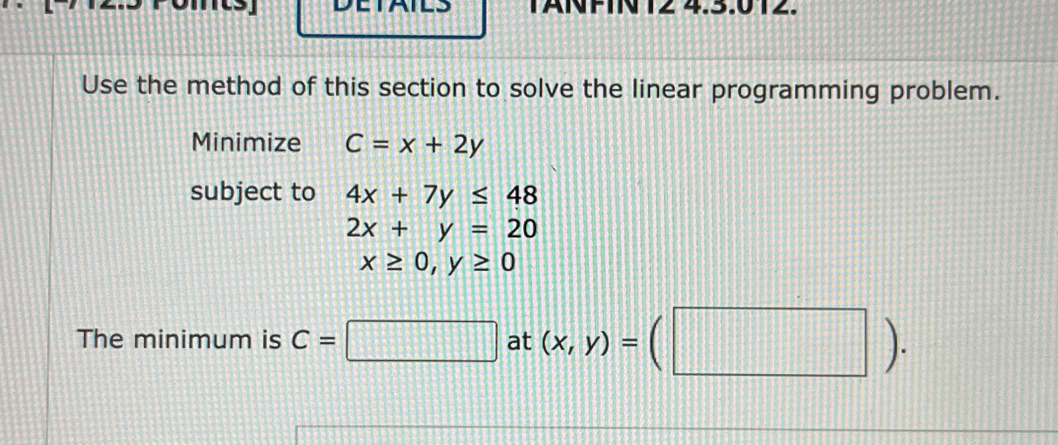 Solved Use the method of this section to solve the linear | Chegg.com