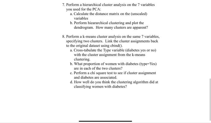 Solved The R dataset Pima.tr (from the MASS package) | Chegg.com