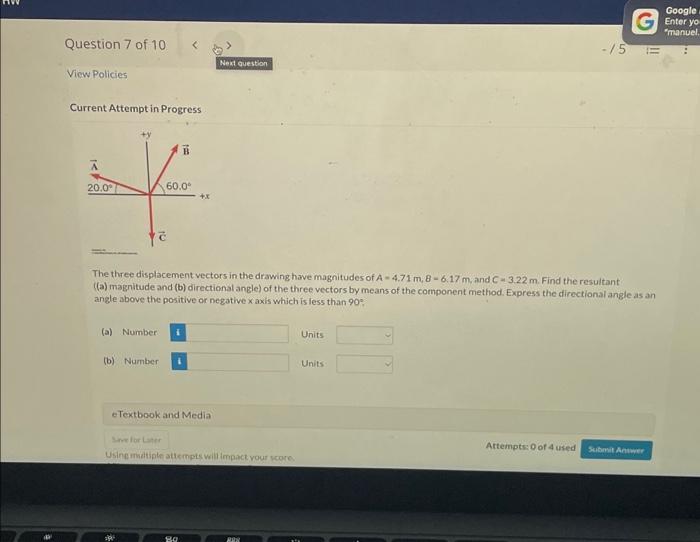 Solved Question 7 of 10 View Policies Current Attempt in | Chegg.com