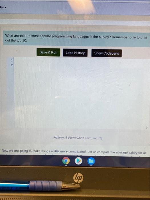 Solved what are the ten most popular programming languages | Chegg.com