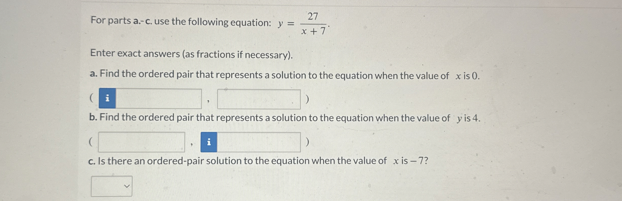 Solved For parts a.-c. ﻿use the following equation: | Chegg.com