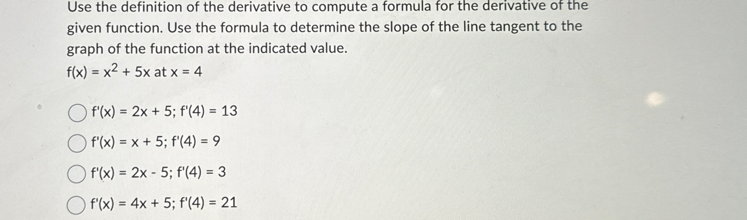 Solved Use the definition of the derivative to compute a | Chegg.com