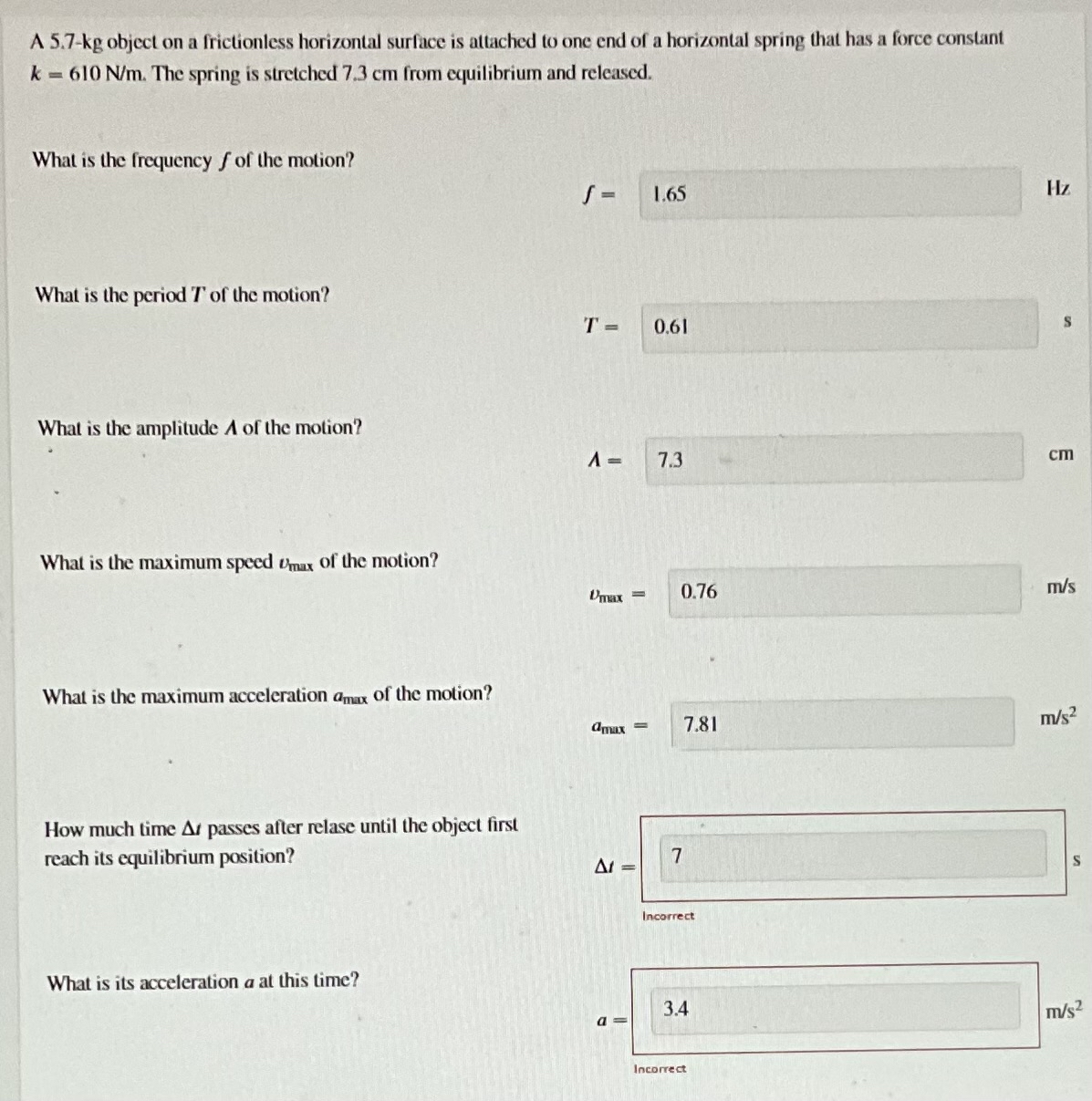 Solved A 5.7-kg ﻿object on a frictionless horizontal surface | Chegg.com