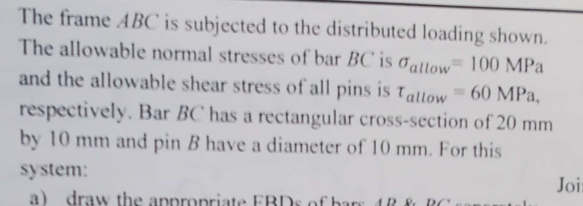 The frame ABC is subjected to the distributed loading | Chegg.com