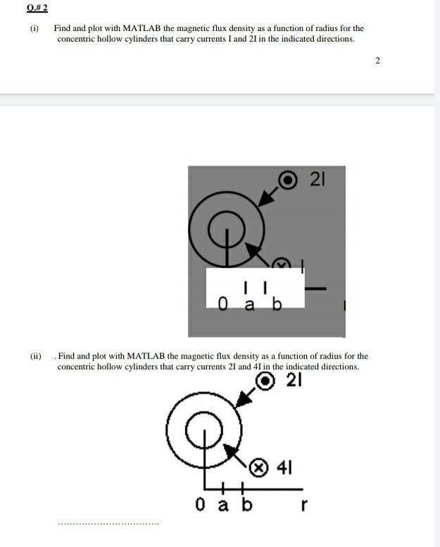 Solved 0.#2 (i) Find and plot with MATLAB the magnetic flux | Chegg.com