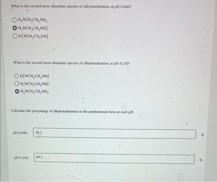 Solved Ethylenediamine has pKb values of 4.072(pKb1) and | Chegg.com