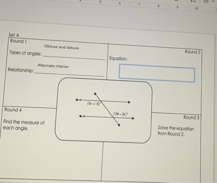Solved if I! 10 Set A Round 1 Obtuse and obtuse Types of | Chegg.com