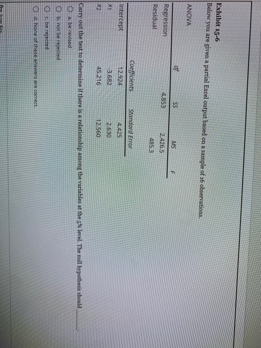 Solved Exhibit 13-2 Sum of Squares Degrees of Freedom Mean | Chegg.com