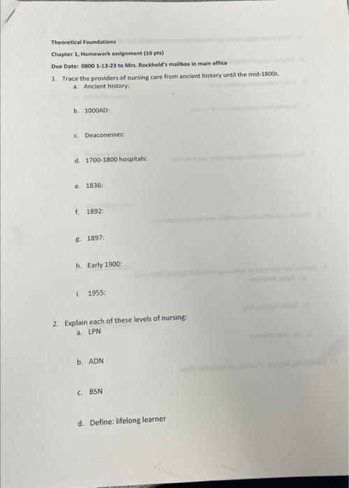 Theoretical foundations Chapter 1, Homework | Chegg.com