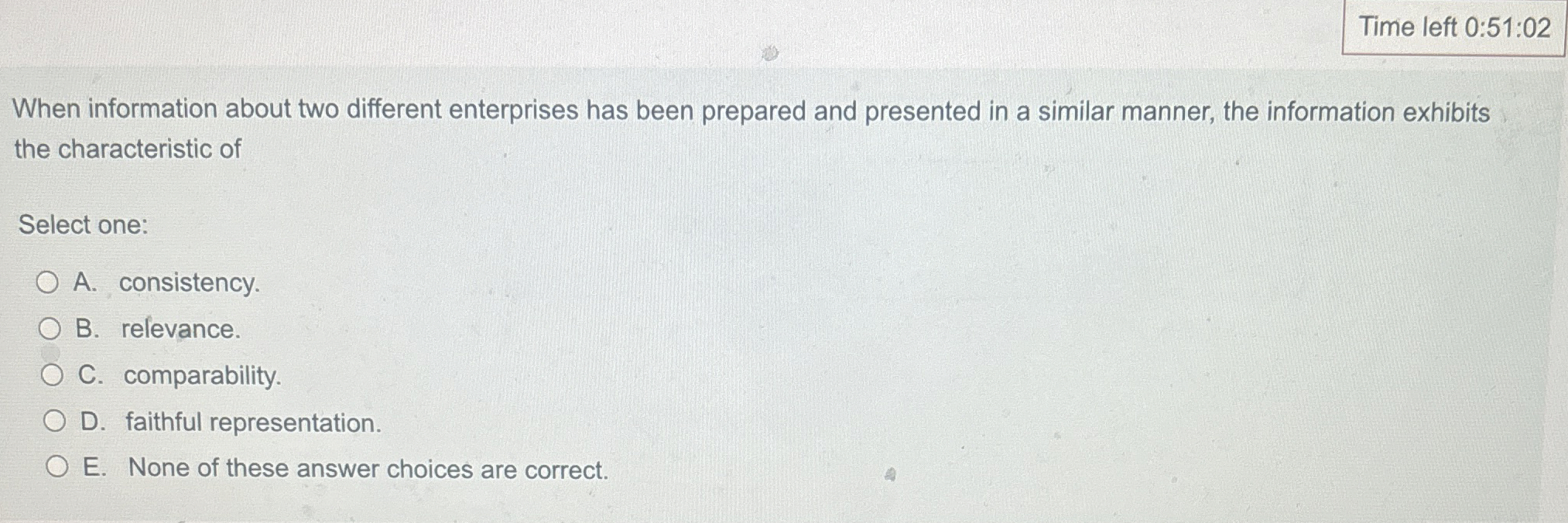 Solved Time left 0:51:02When information about two different | Chegg.com